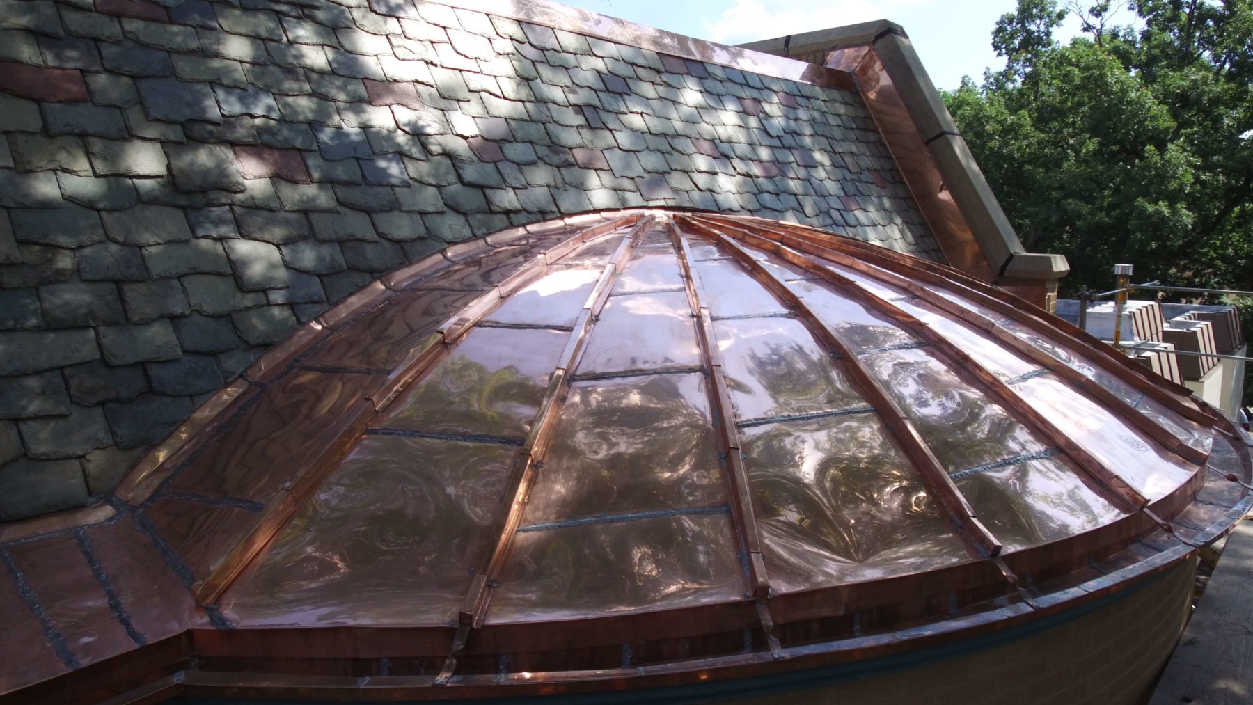 Spherical Copper Roof in Evanston | Ryan Restorations